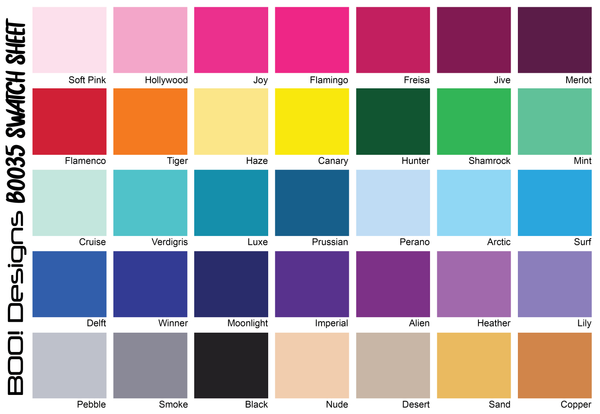 Spandex BOO35 Printed Solid Swatch Sheet